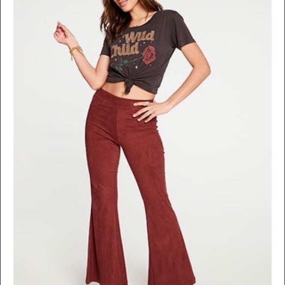 Chaser | Pants & Jumpsuits | Chaser Faux Suede Flare Pant Nwt | Poshmark